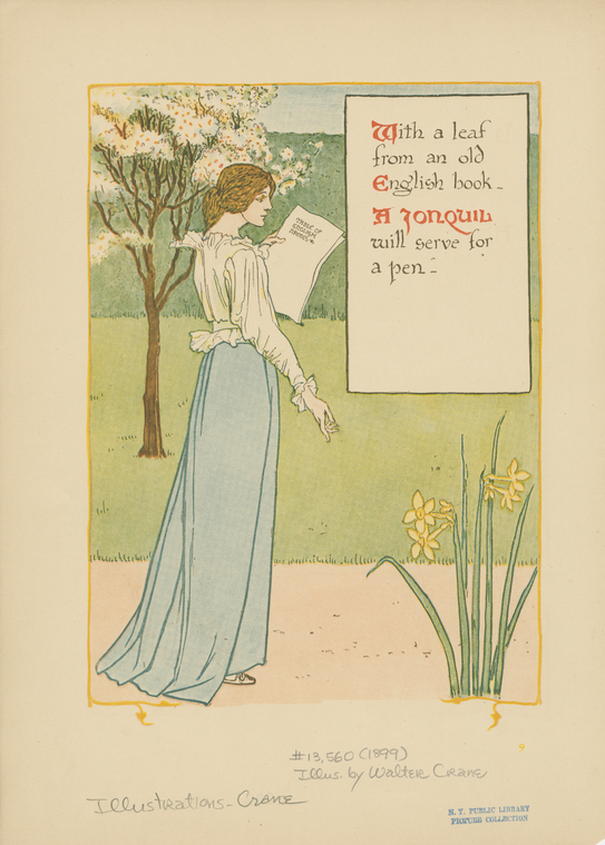 With a leaf from an old English book--a jonquil will serve for a pen ...