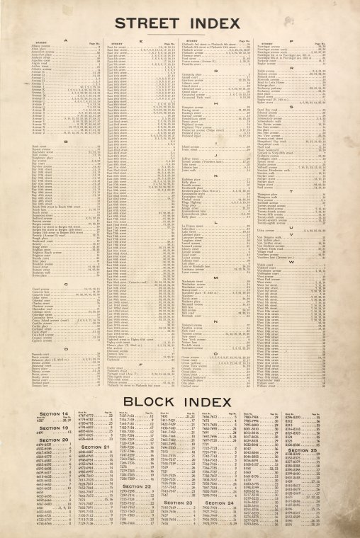 Street Index [Front] - NYPL Digital Collections
