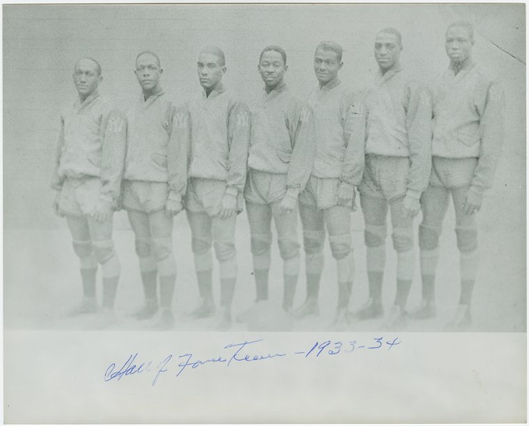 New York Renaissance Hall of Fame team, 1933-34, from left to right ...