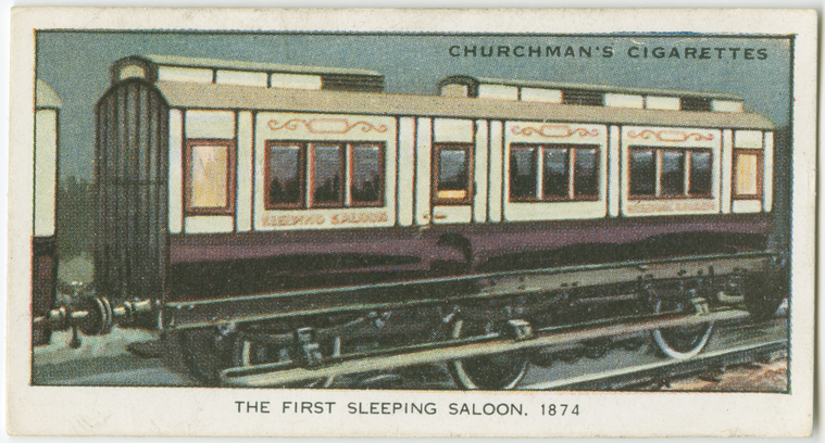 The first sleeping saloon, 1874. - NYPL Digital Collections