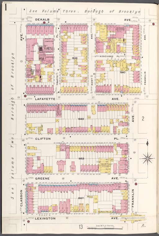 Brooklyn V. 5, Plate No. 1 [Map bounded by Dekalb Ave., Franklin Ave ...