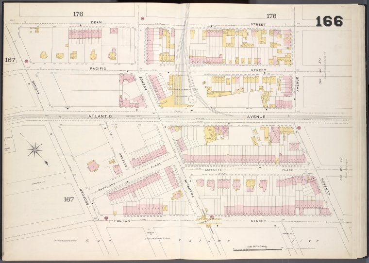 Brooklyn, V. 7, Double Page Plate No. 166 [Map bounded by Dean St ...