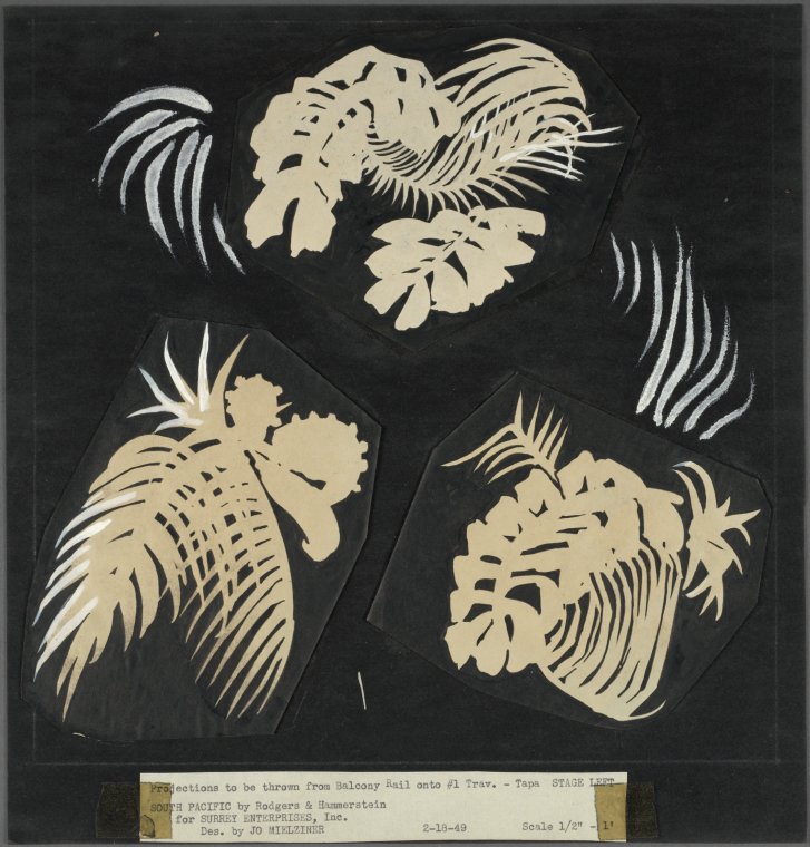 Set of 9 projection templates of palm leaves - NYPL Digital Collections