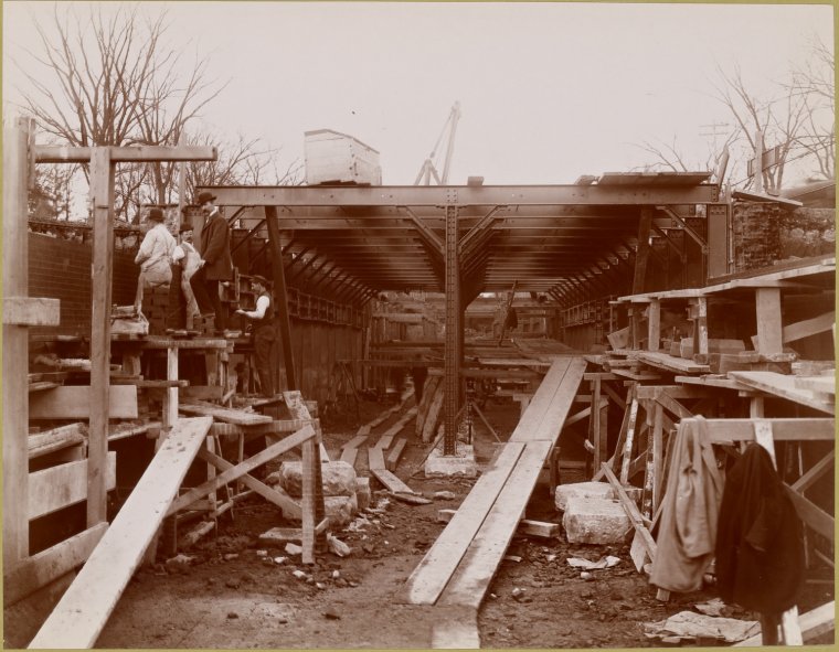 Construction of a Subway Station - NYPL Digital Collections