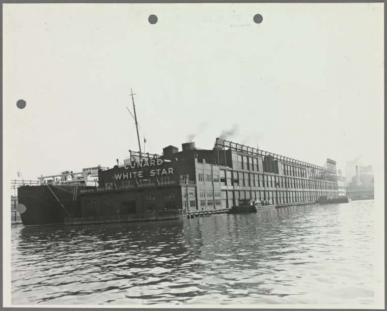 Cunard and White Star Lines at Pier 90, North River - NYPL Digital ...