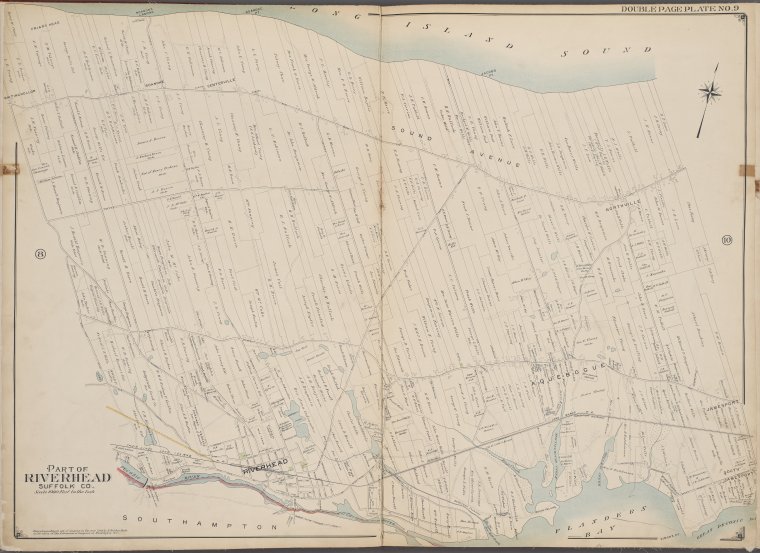 Suffolk County, V. 2, Double Page Plate No. 9 [Map bounded by Long ...