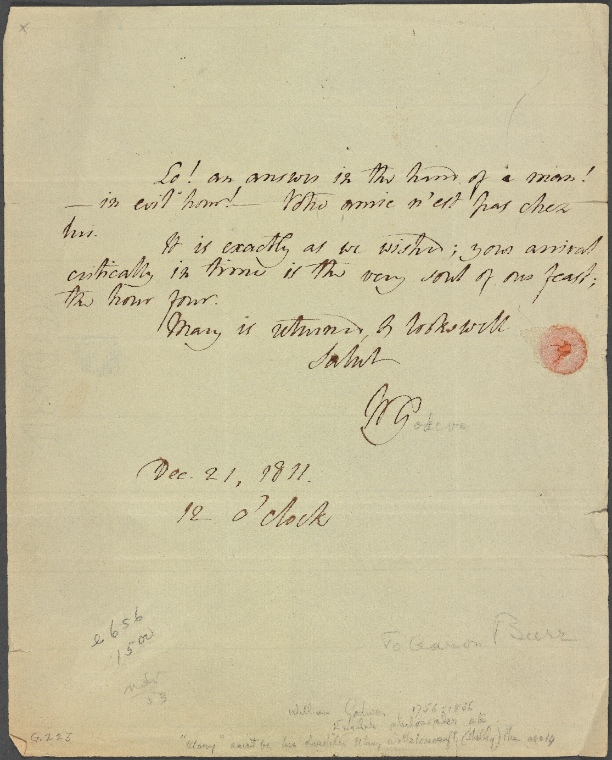 Autograph letter signed to Aaron Burr, 21 December 1811 - NYPL Digital ...