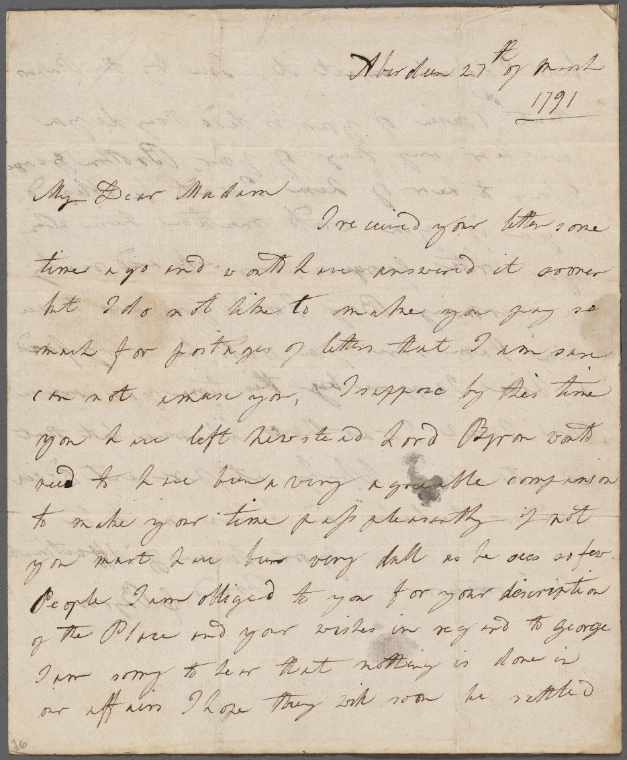 Autograph letter signed to Frances Leigh, 27 March 1791 - NYPL Digital ...