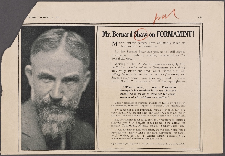 Mr. Bernard Shaw on Formamint! - NYPL Digital Collections