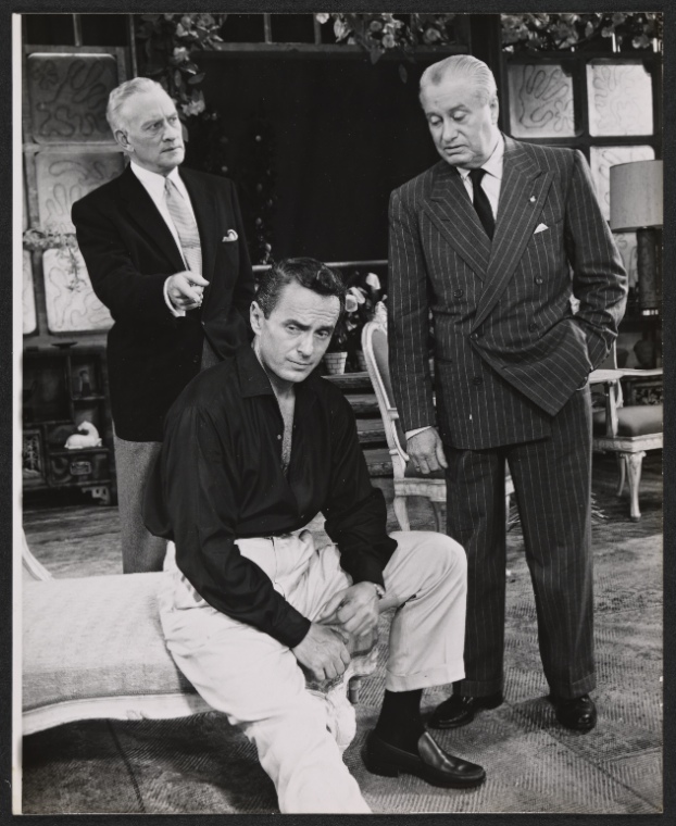 Conrad Nagel, Peter Cookson and James Rennie in the stage production ...