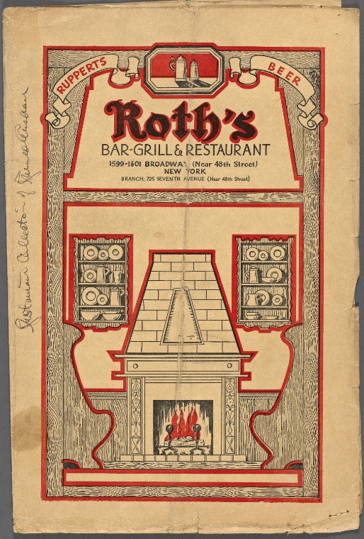 Roth's Bar-Grill & Restaurant - NYPL Digital Collections