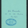 AFTERNOON TEA [held by] JOHN WANAMAKER [at] "NINTH FLOOR RESTAURANT ...