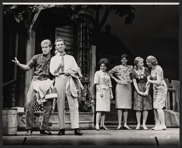 Sean Garrison, Eddie Bracken, Lovelady Powell (third from right), and ...