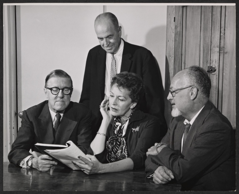 Reginald Denham, George Oppenheimer, Nancy Kelly and Arthur Kober in ...