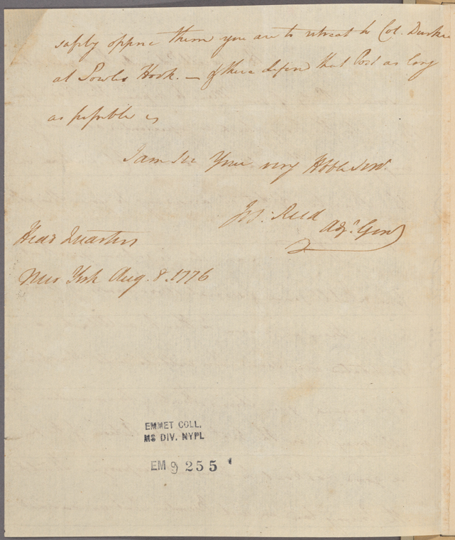 Letter to Col. [Philip Burr] Bradley, Bergen [N. J.] - NYPL Digital ...