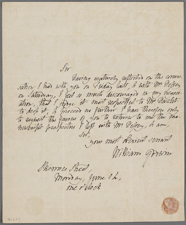Autograph letter signed to John Taylor, 14 June 1819 - NYPL Digital ...