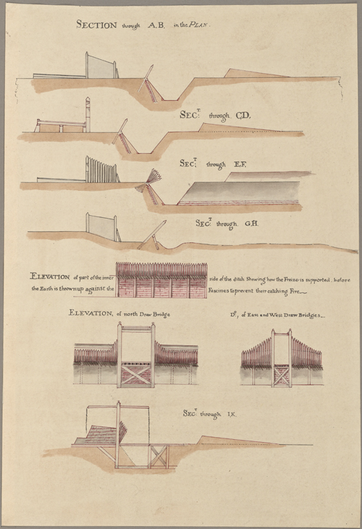 Section through A.B. in the plan - NYPL Digital Collections