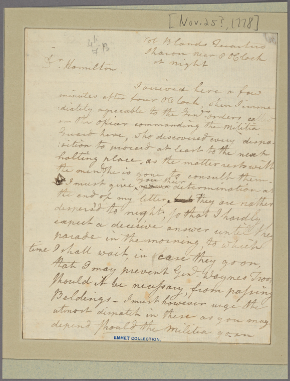 Letter to Alexander Hamilton - NYPL Digital Collections