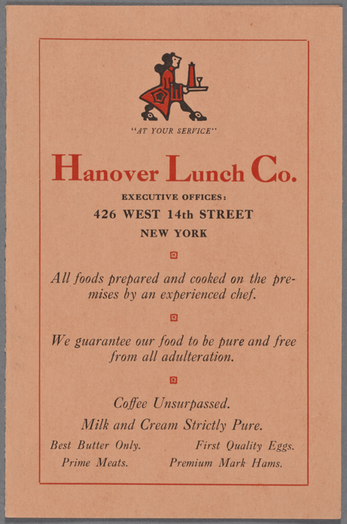 Hanover Lunch Co. - NYPL Digital Collections