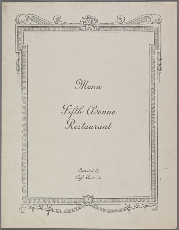 Fifth Avenue Restaurant - NYPL Digital Collections