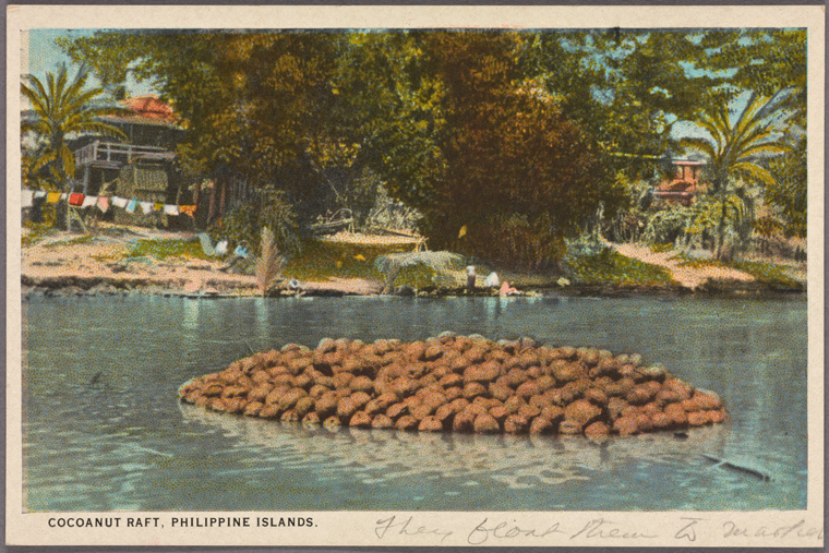 Cocoanut raft, Philippine Islands. - NYPL Digital Collections