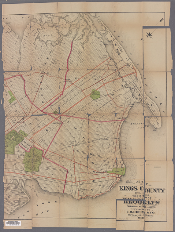Map of Kings County, including the city of Brooklyn - NYPL Digital ...