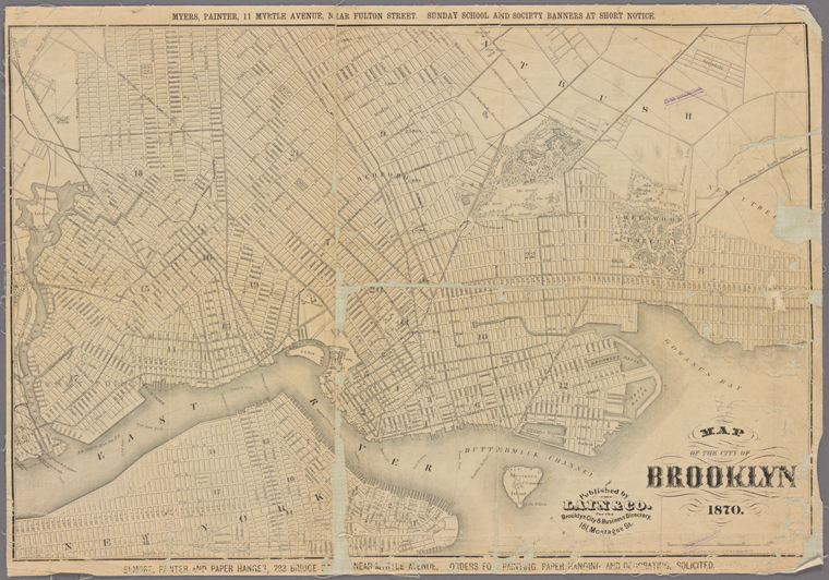 Map of the city of Brooklyn. [Distance shown by 1/2 mile radial zones ...