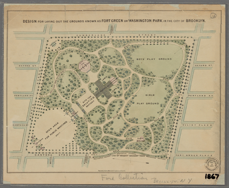 Design for laying out the grounds known as Fort Green or Washington ...