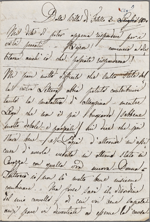 Autograph letter signed to Lord Byron, 3 August 1820 - NYPL Digital ...