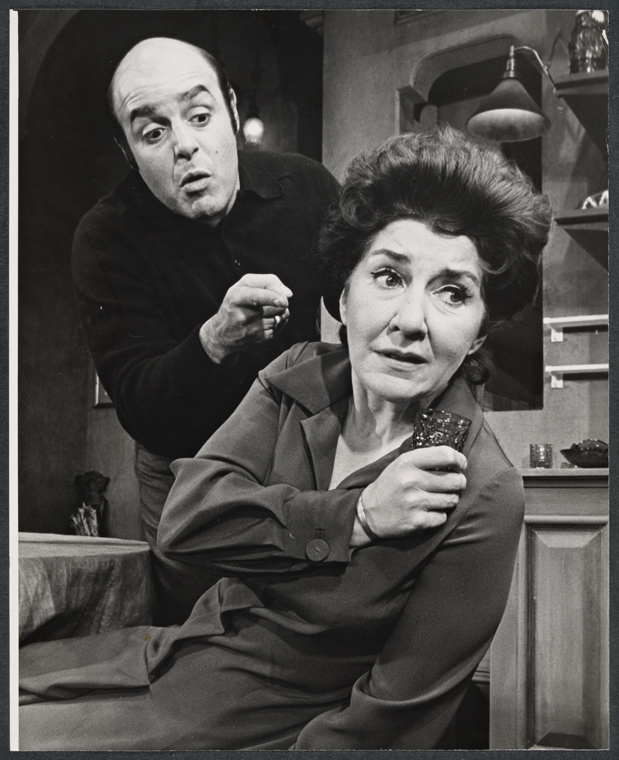 Michael Lombard and Maureen Stapleton in the stage production The ...