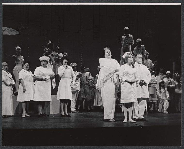 Madeline Kahn [right foreground in nurse's uniform], Fran Stevens [left ...