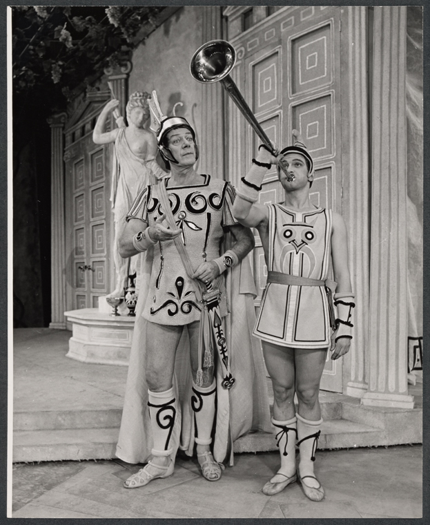 Cyril Ritchard and unidentified actor in the stage production The ...