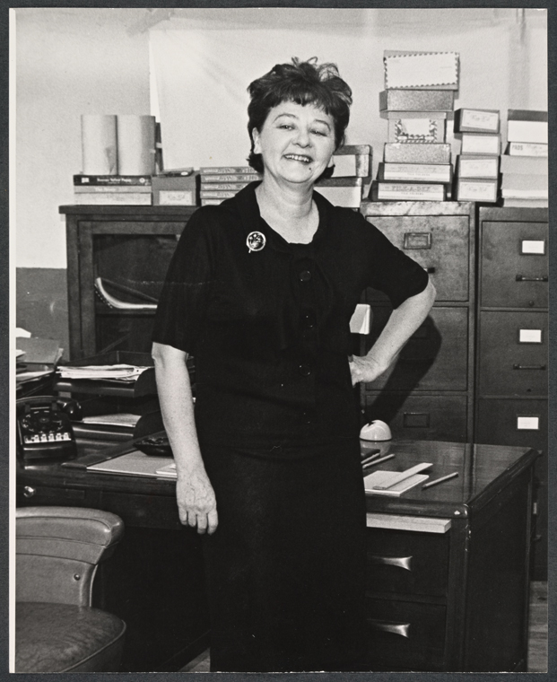 Ruth White in the stage production of The Office - NYPL Digital Collections