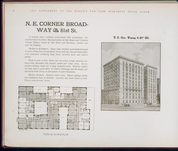 N. E. Corner Broadway & 81st. Street. - NYPL Digital Collections