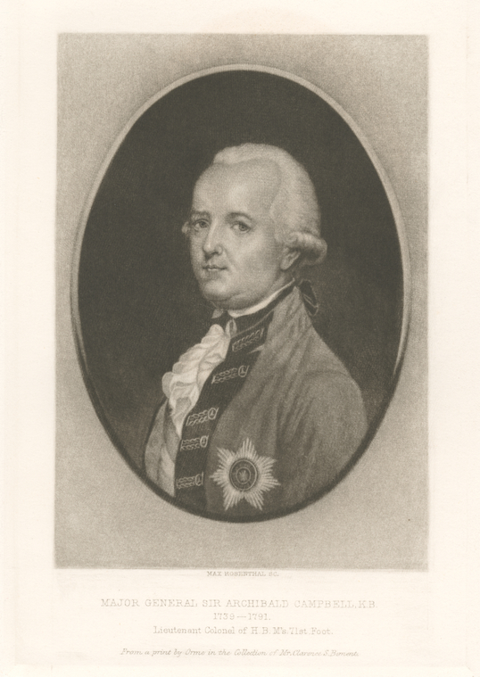Major General Sir Archibald Campbell K.B., 1739-1791, Lieutenant ...