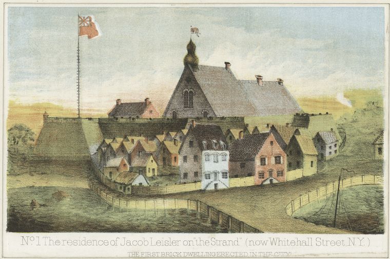 No. 1 the residence of Jacob Leisler on ""the Strand"" (now Whitehall ...