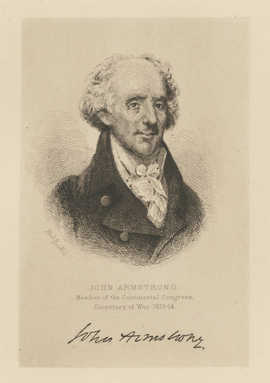 John Armstrong member of the Continental Congress, secretary of war ...