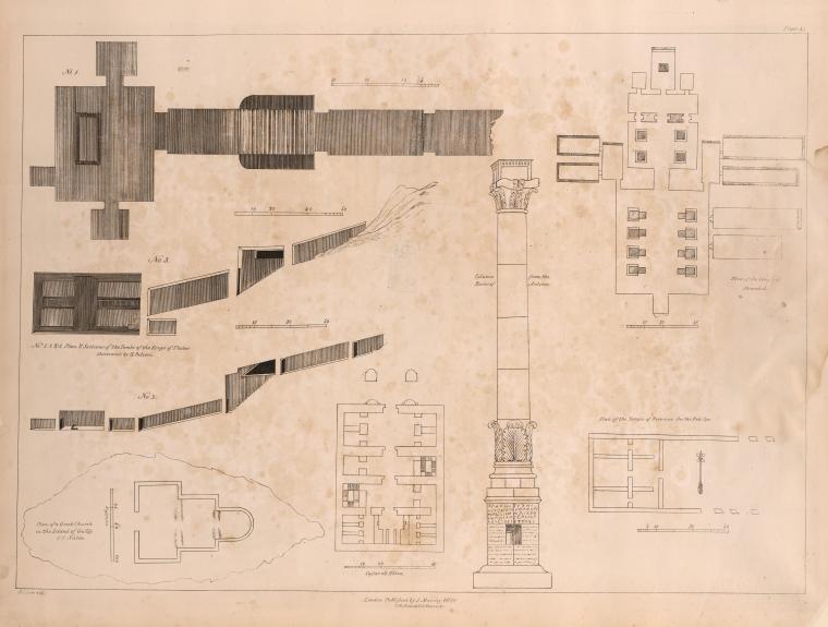 No.1,2,3. Plan and section of the tombs of the kings of Thebes; [4 ...
