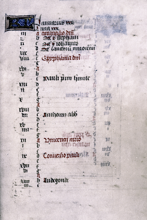 Opening page of calendar - NYPL Digital Collections