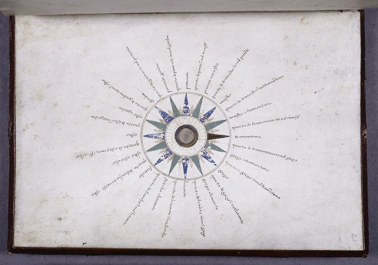 Compass sunk into back pasteboard - NYPL Digital Collections