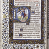Historiated initial of King David playing his harp; unidentifed coat of ...