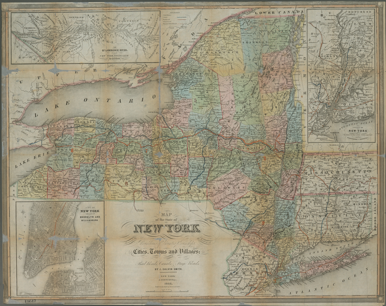 Map of the state of New York : showing the boundaries of counties ...