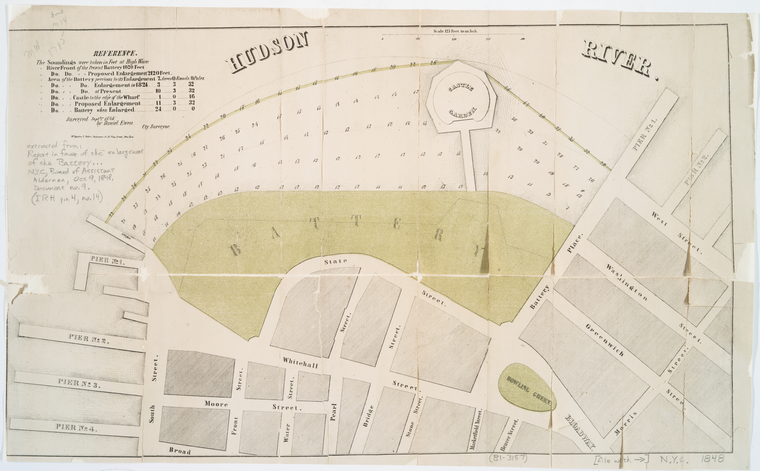 Proposed enlargement of the present Battery - NYPL Digital Collections