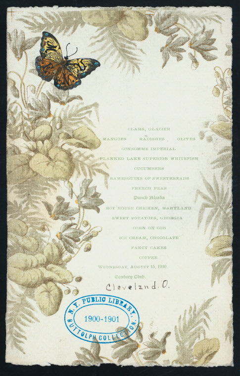 DINNER [held by] CENTURY CLUB [at] "CLEVELAND, OH" (OTHER (PRIVATE CLUB ...