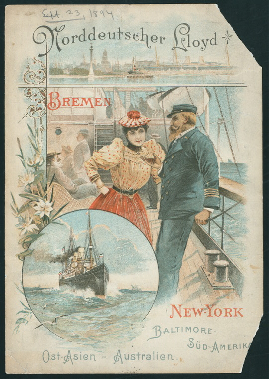 DINNER [held by] NORDDEUTSCHER LLOYD [at] EN ROUTE-BREMEN TO NY (SS ...