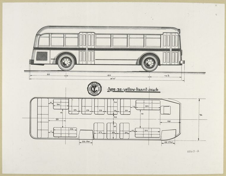 Yellow Coach - Type 32 - Yellow - Transit - Coach - NYPL Digital ...