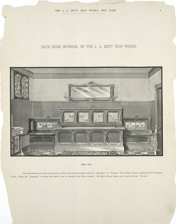 Bath room interior, by the J.L. Mott Iron works. Plate 3-D. - NYPL ...