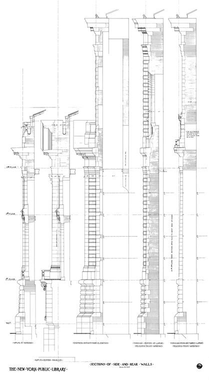 Sections of side and rear walls - NYPL Digital Collections