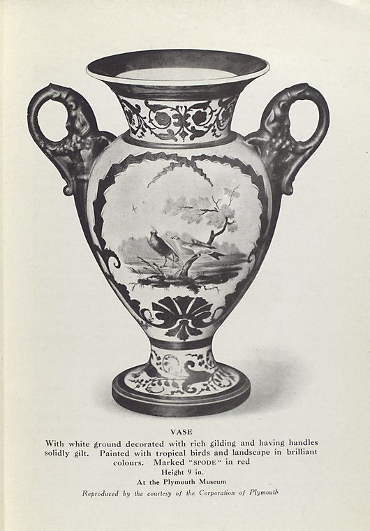 Vase. (With white ground decorated with rich gilding and having handles ...