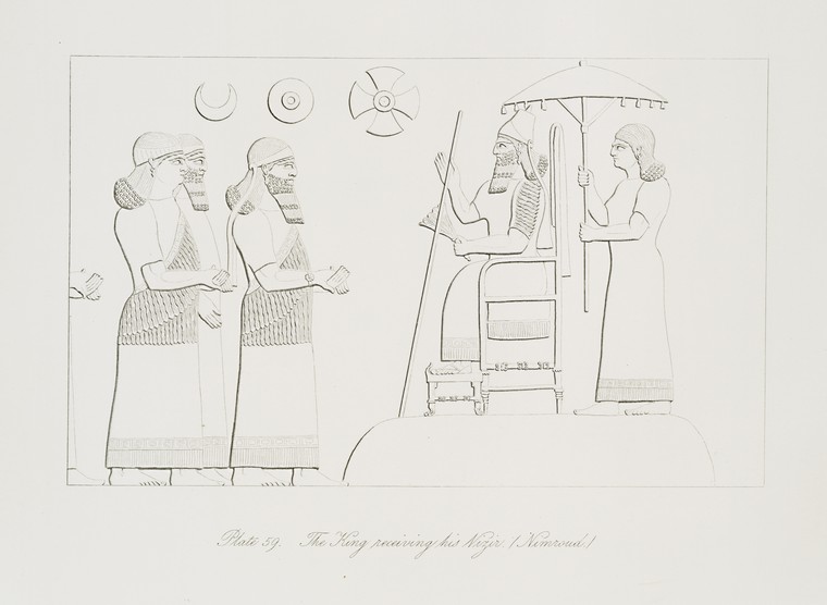The king receiving his vizir. (Nimroud) [Calah]. (From the centre ruins ...